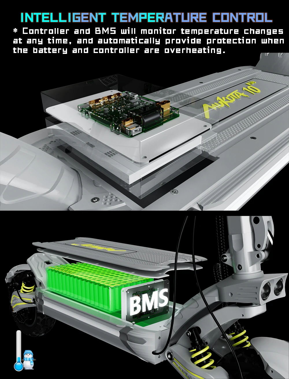 MUKUTA 10 Plus Dual Motor Electric Scooter 10-inch 60V 2800W Unisex ...