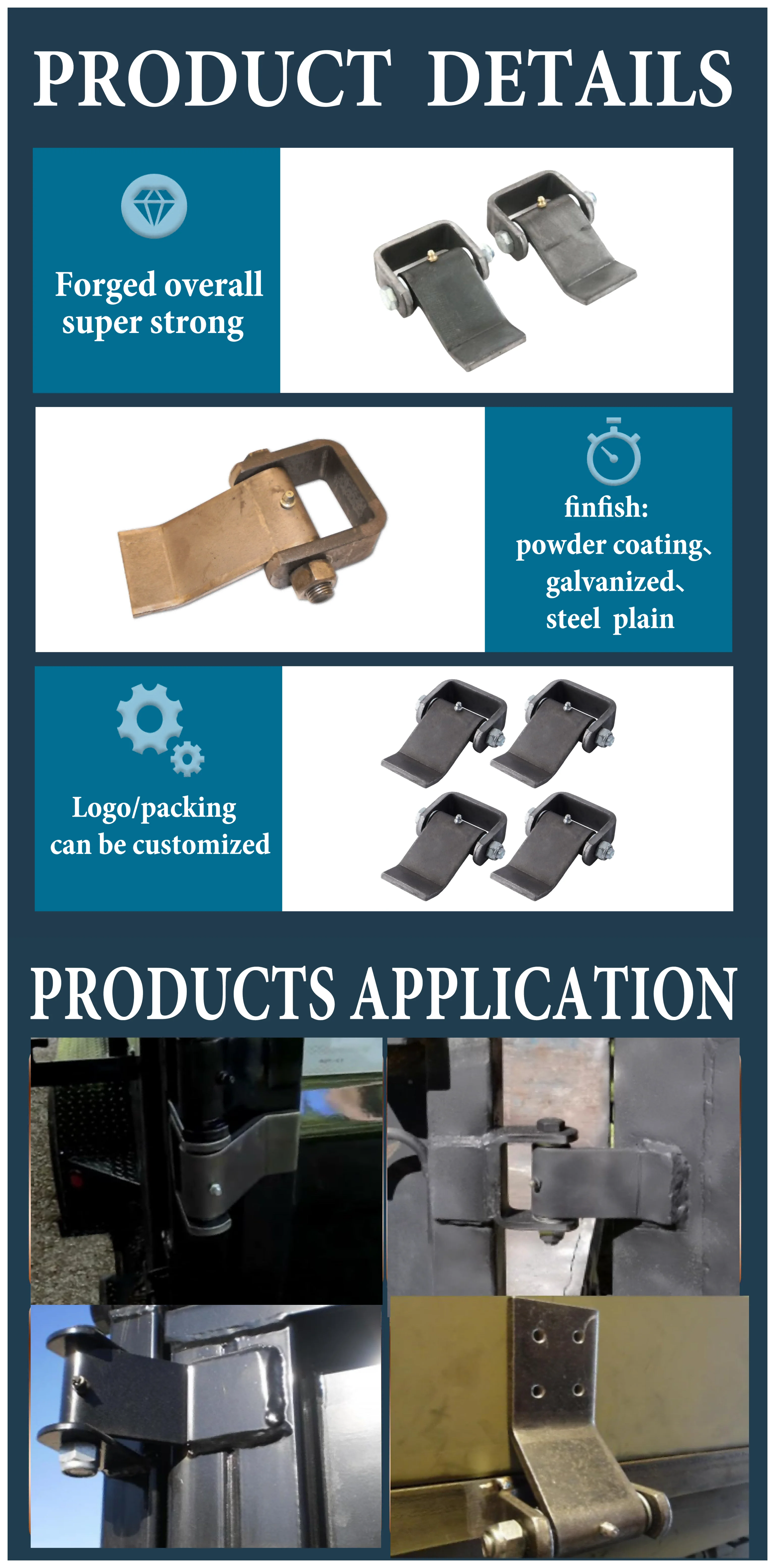 Weld On Dump Trailer Hinges - Steel Strap Style Leaf Hinge for Heavy ...