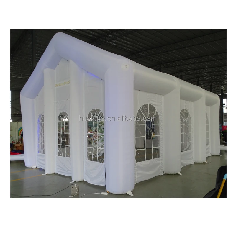 Large White Inflatable Church Tent LED Light Blow up 20x40