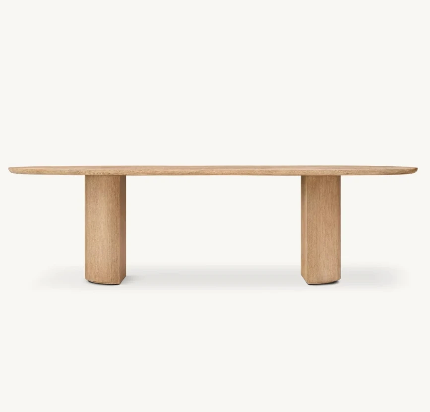 Sigma Corta Rectangular Dining Table - Solid Wood, Antique