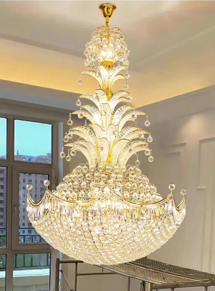 Modern Luxury Design Indoor Decoration Light Big Hotel Church Staircase ...