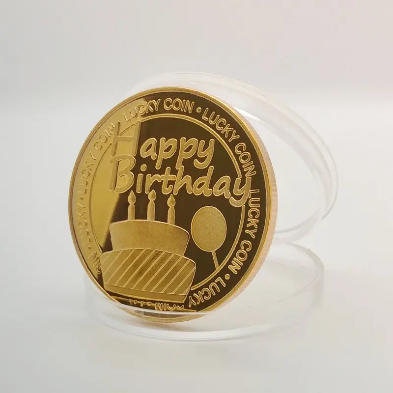 Happy Birthday Metal Challenge Coin Gold /Silver Plated Prayer Token ...