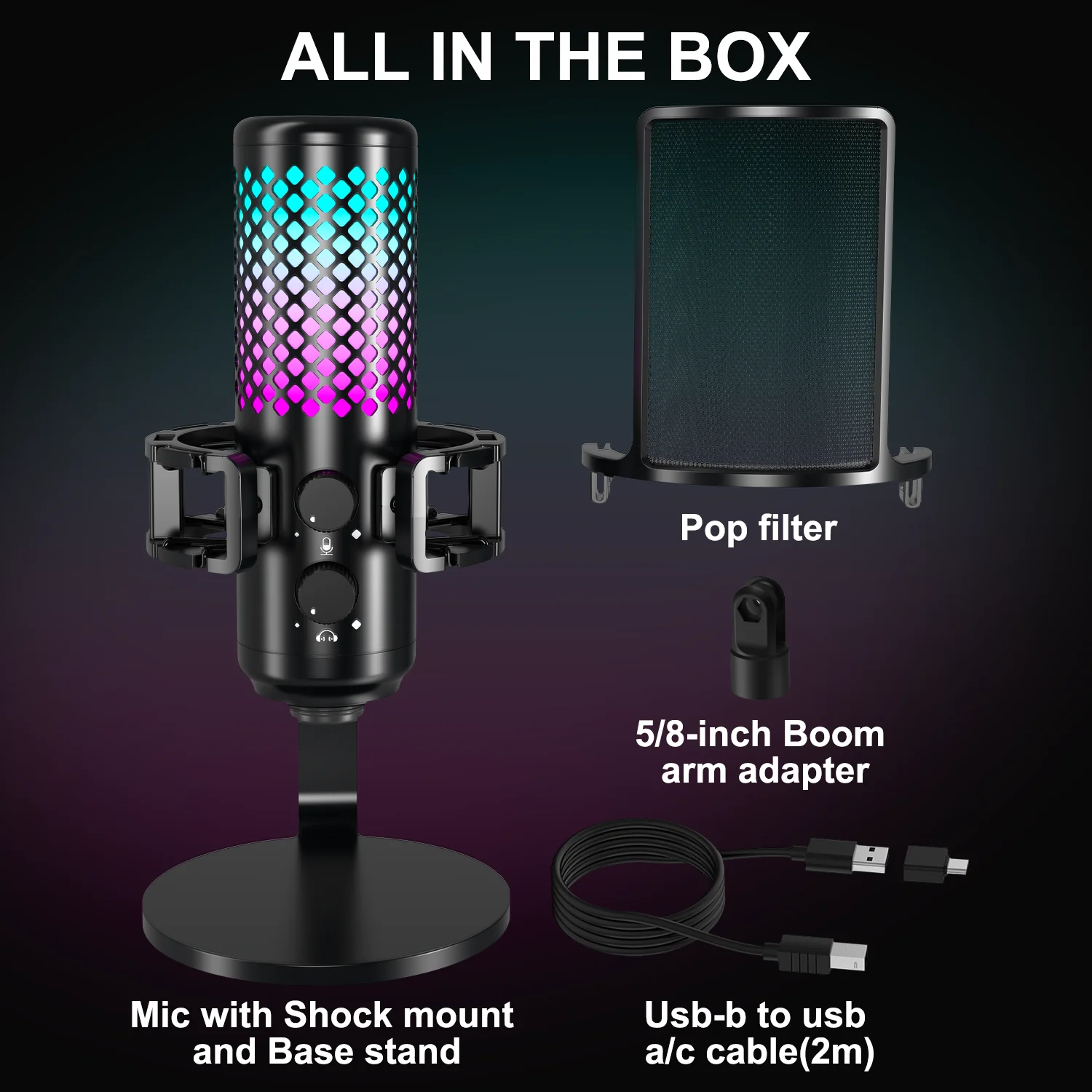 User-Friendly Design Gaming RGB Mic Laptop Broadcast Streaming Youtube ...