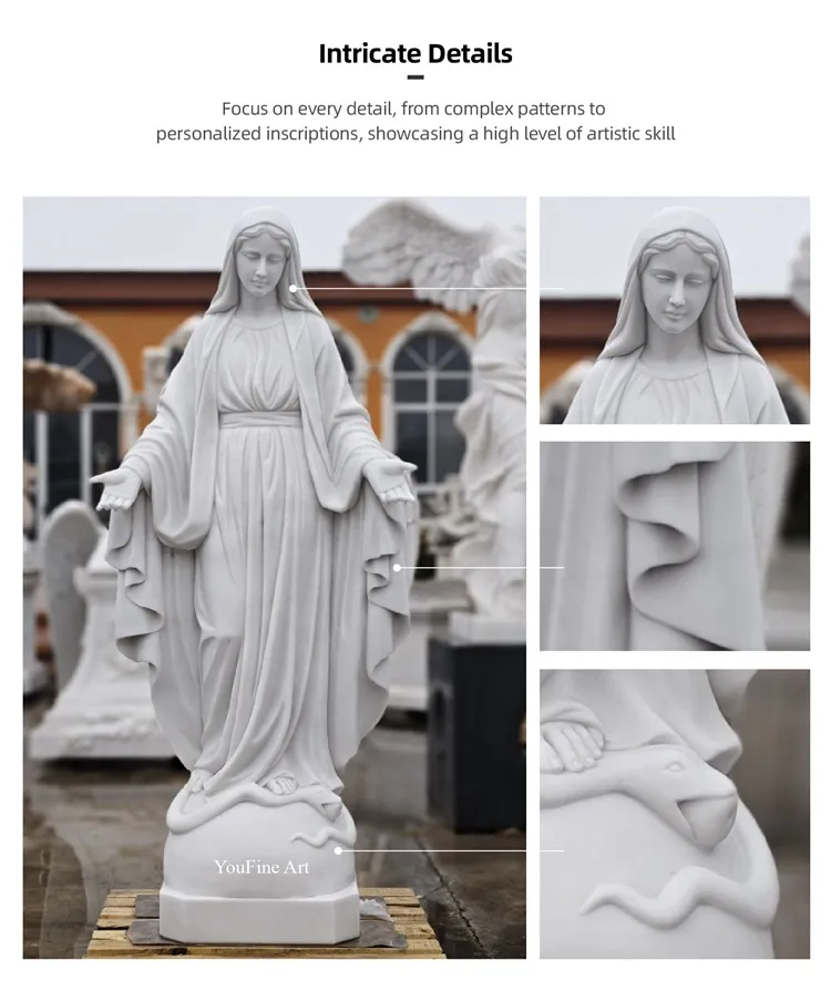 YOUFINE Cathedral Catholic Religious Outdoor Decor Sculpture White Hand ...