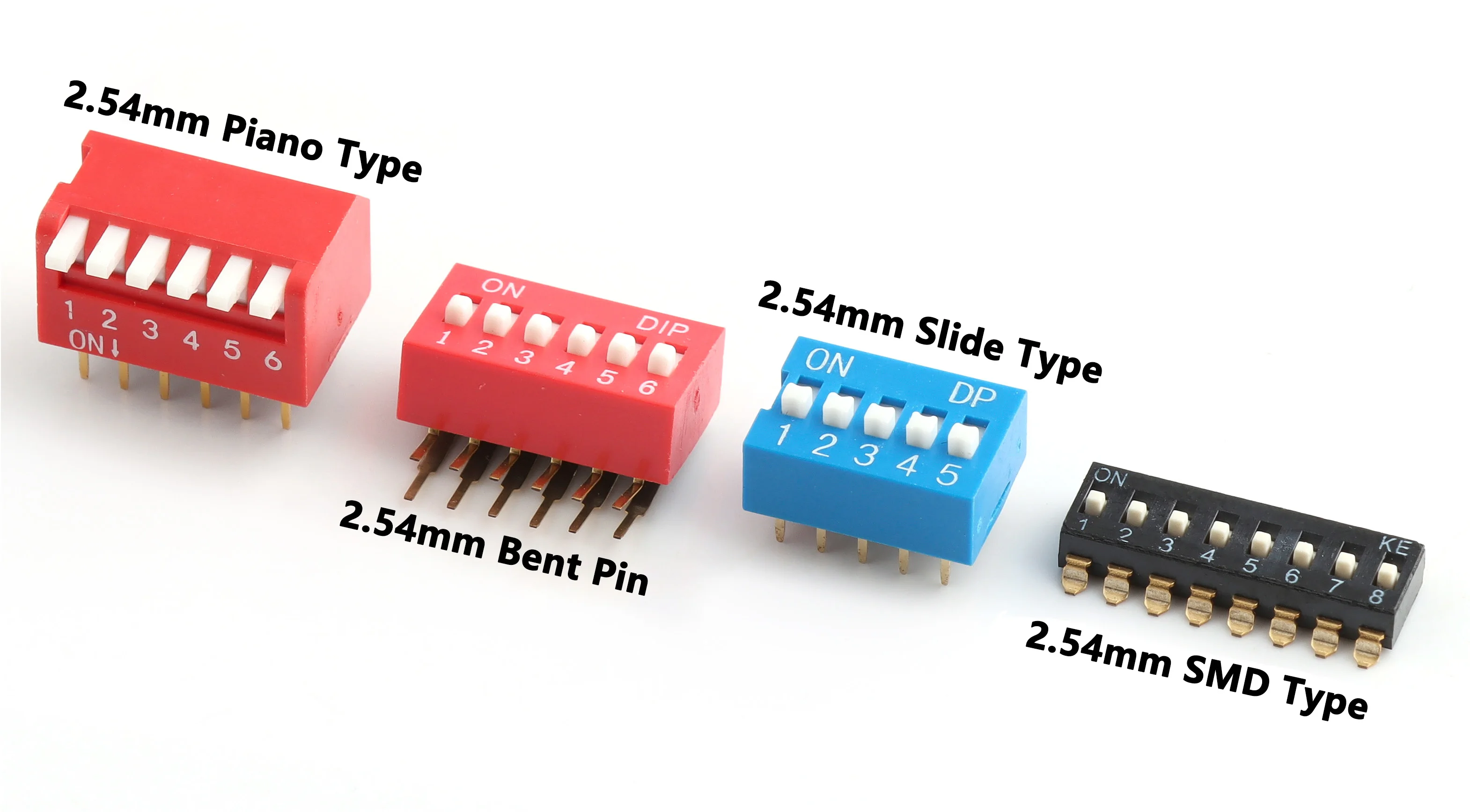 2.54mm Dial Switch Red Dip Switches 10 Position 2.54mm10 Way Piano Dip ...