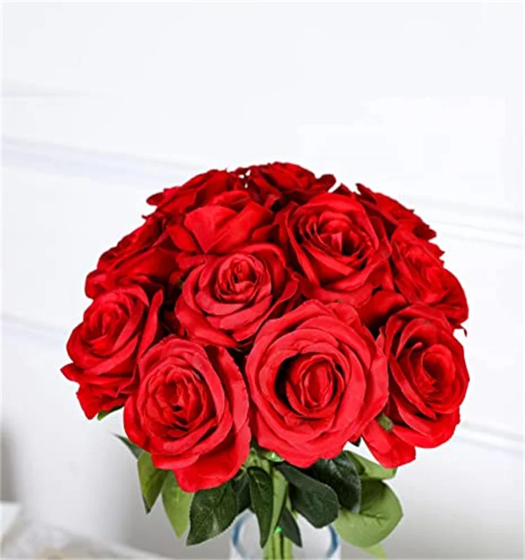 Artificial Red Roses - Realistic Silk Blossoms for Weddings