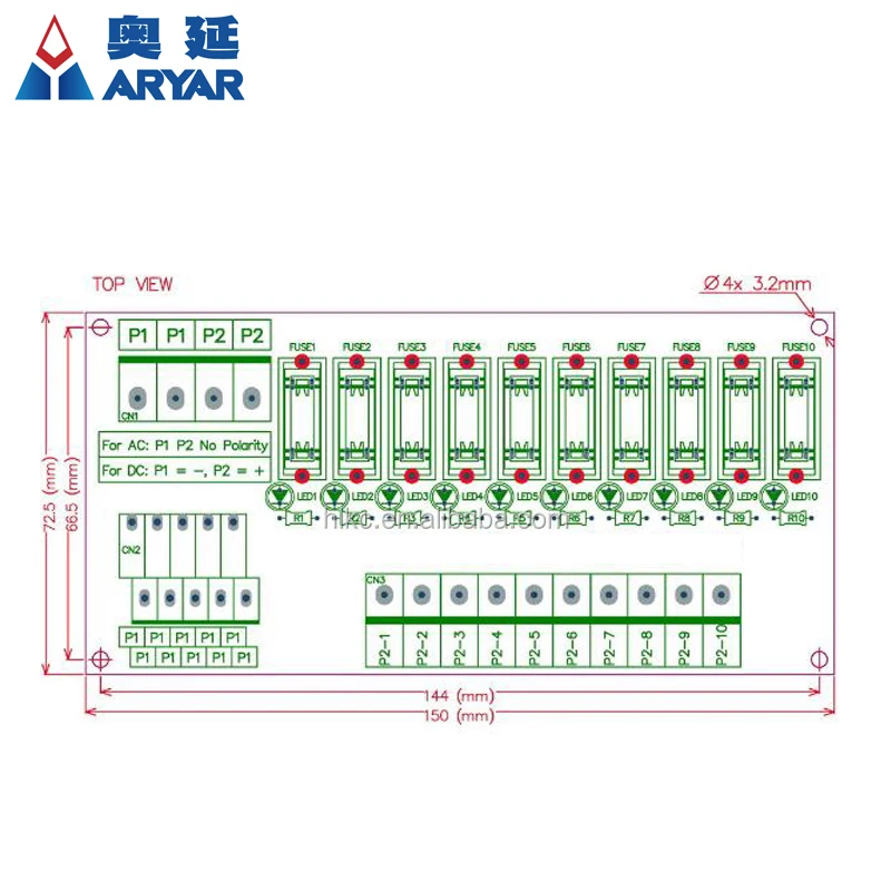 DIN Rail Mount 10 Position Power Distribution Fuse Module Board for 5 ...