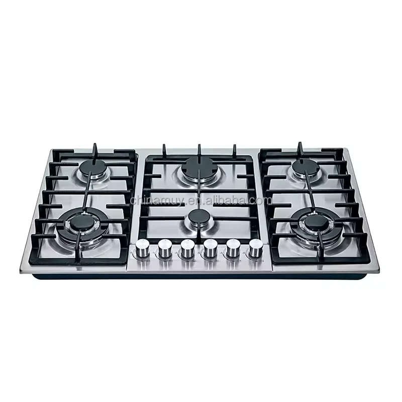 6 Burner Stainless Steel Gas Hob - Efficient Cooking