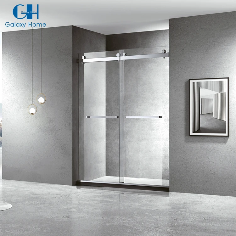 10mm Thickness Rectangle Shower Cubicle Frameless Sliding Doors