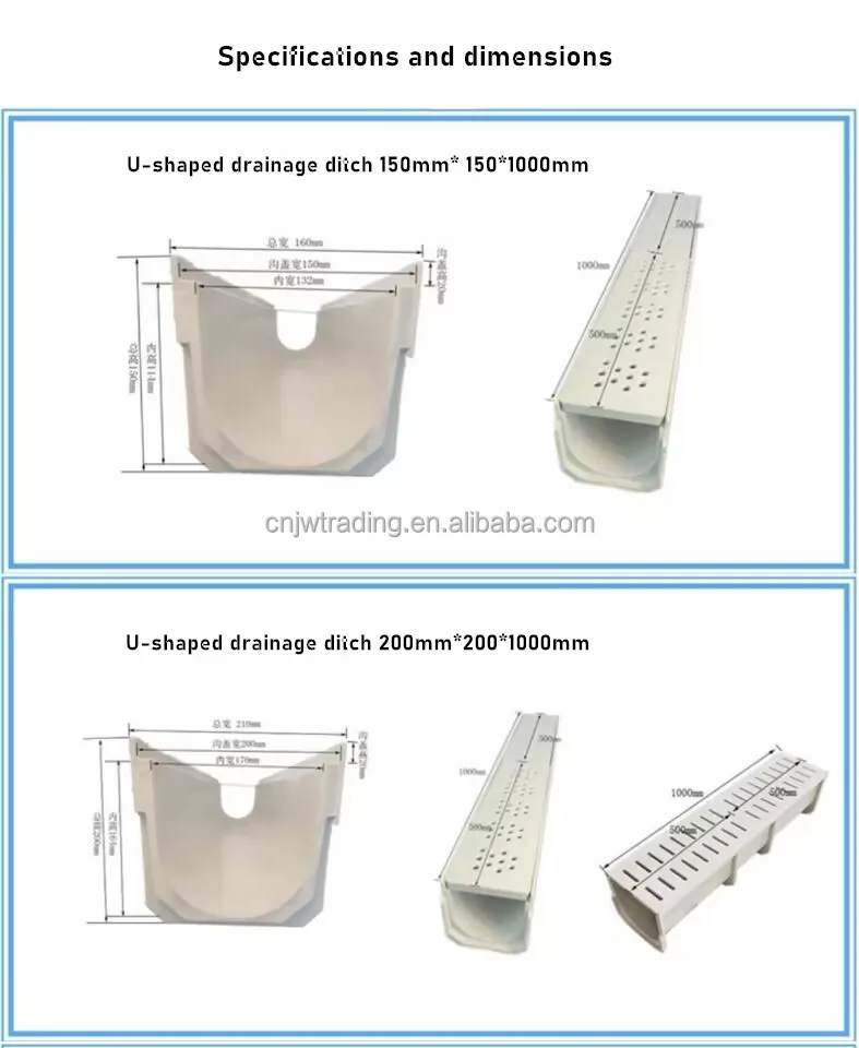 Fiberglass GRP Linear Drainage Ditch Rain Water Drainage Channel ...