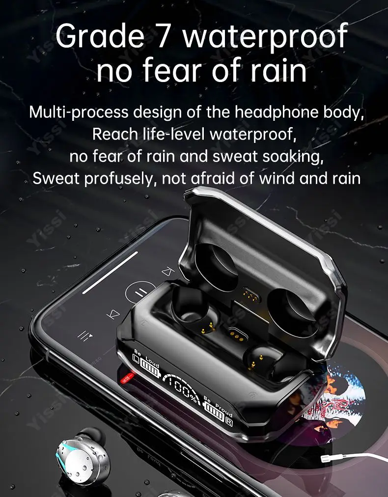 New M41 Tws Earphones Bt 5.2 Colorful Breathing Light Gaming Hifi Bass ...