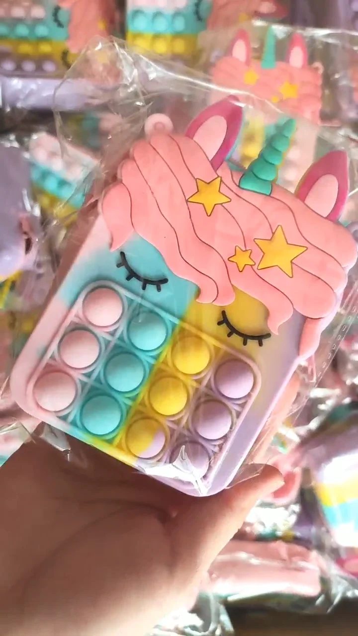 20 Colors Stock Sensory Silicone Push Bubble Popper Sling Bag Kids ...