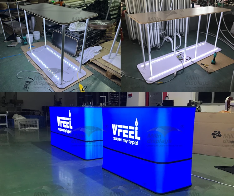 6.5ft Backlit Light Box Counter - Portable Exhibition Display