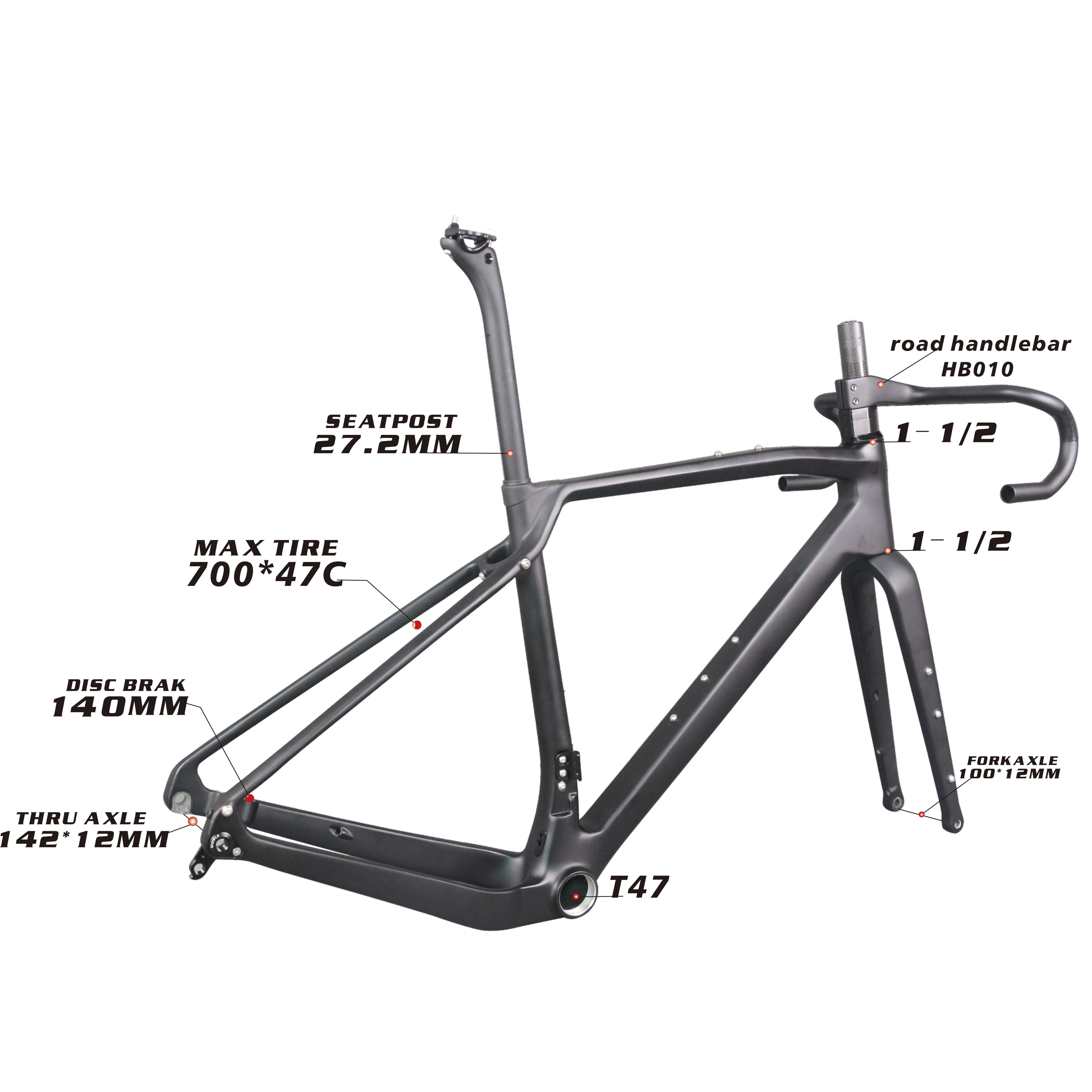 SERAPH Gravel Bike Frame Full Hidden Cable Flat Mount BIKE Carbon Frame ...