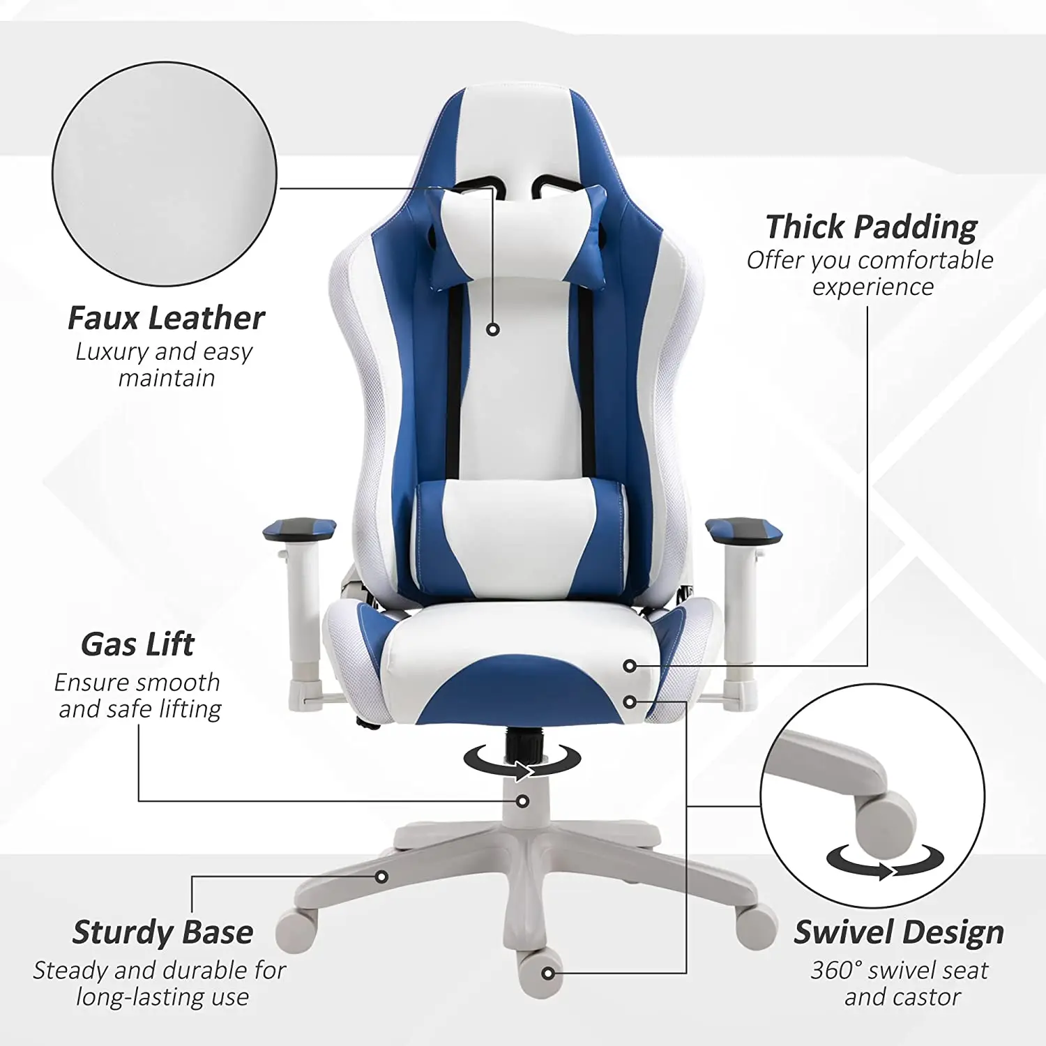 Customizable RGB Gaming Chair - 11 LED Colors & Comfort