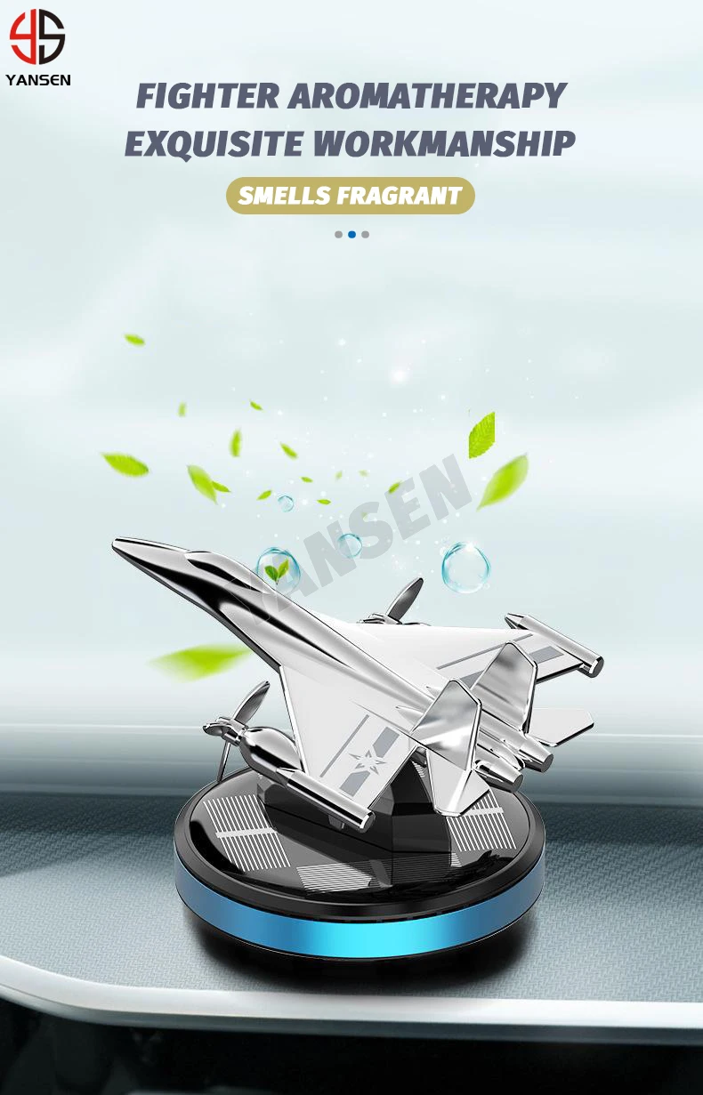Solar Energy Fighter Jet Car Dashboard Ornament Perfume Diffuser