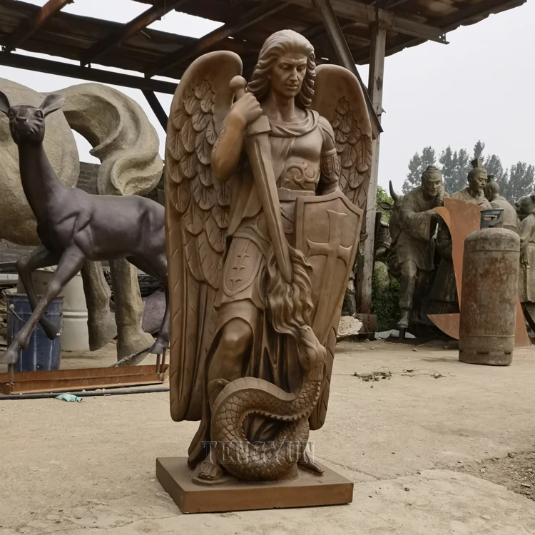 Famous Copper Male Angel Statue - Saint Michael the Archangel