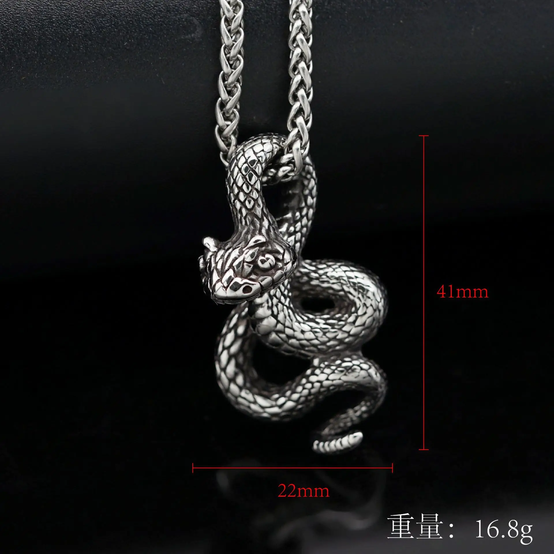 Animal Fashion Jewelry Male Pendant Snake Skull Titanium Steel Animal ...