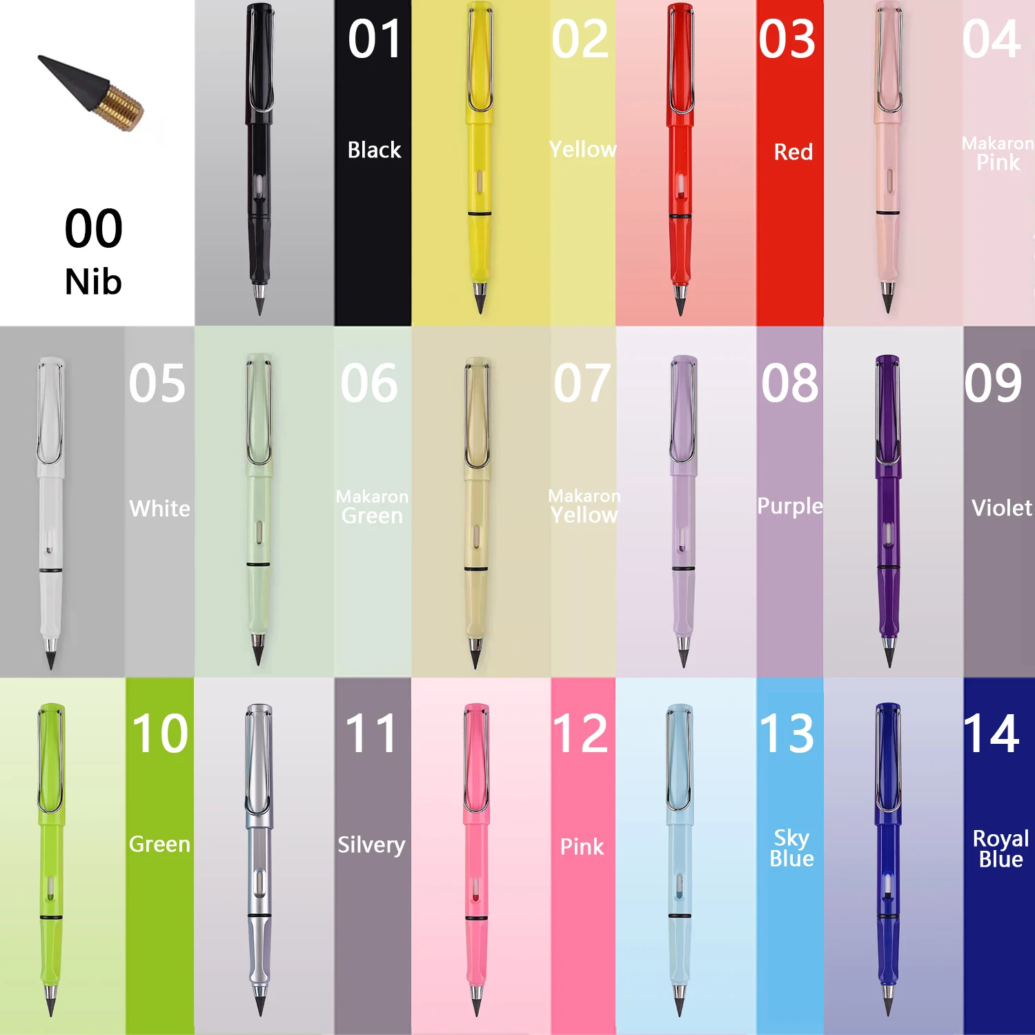 Eternal Pen Wholesale Endless Pencil 12 Colors Inkless Pencil ...