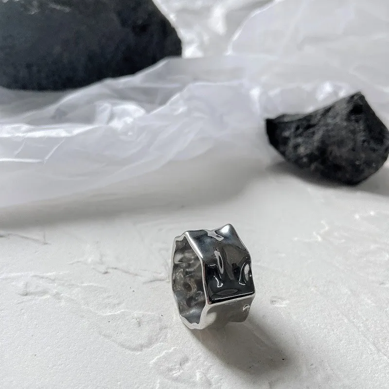 Vaf Irregular Smooth Surface Bump Ring Men's Stainless Steel Ring ...