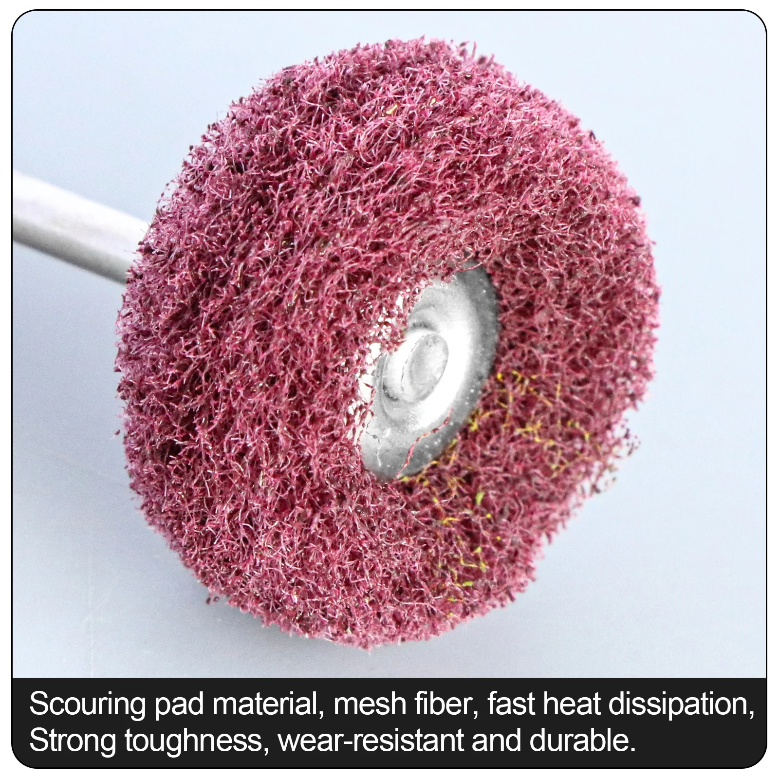 1" Red 2.35/3mm Mandrel Scouring Pad Mini Brush Abrasive Wheel Buffing ...