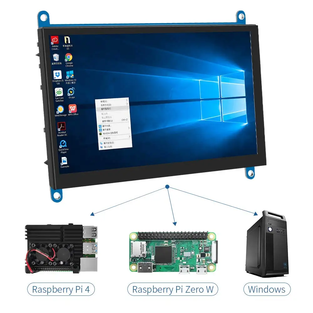Portable 1024x600 Ultra Hd Display 7 Inch Tft Lcd Touch Screen Panel ...