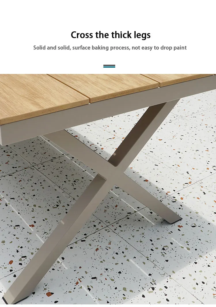 Outdoor Courtyard Hotel Garden Plastic Wood Table and Chair Set Villa ...