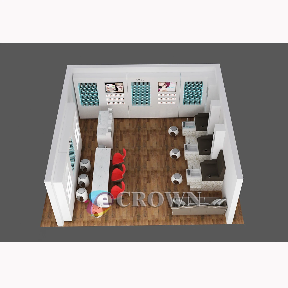 Kiosk Design Booth Counter Manicure Cabinet Display Manicure Cabinet ...