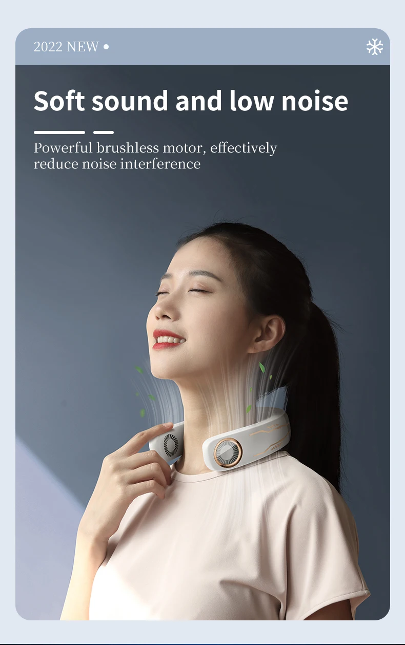 Portable Around Bladeless Hanging Neck Big Wind Usb Mini Neck Fan Air ...