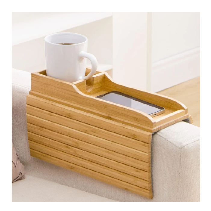 Portable Couch Arm Natural Bamboo Sofa Armrest Tray Sofa Couch Cup ...