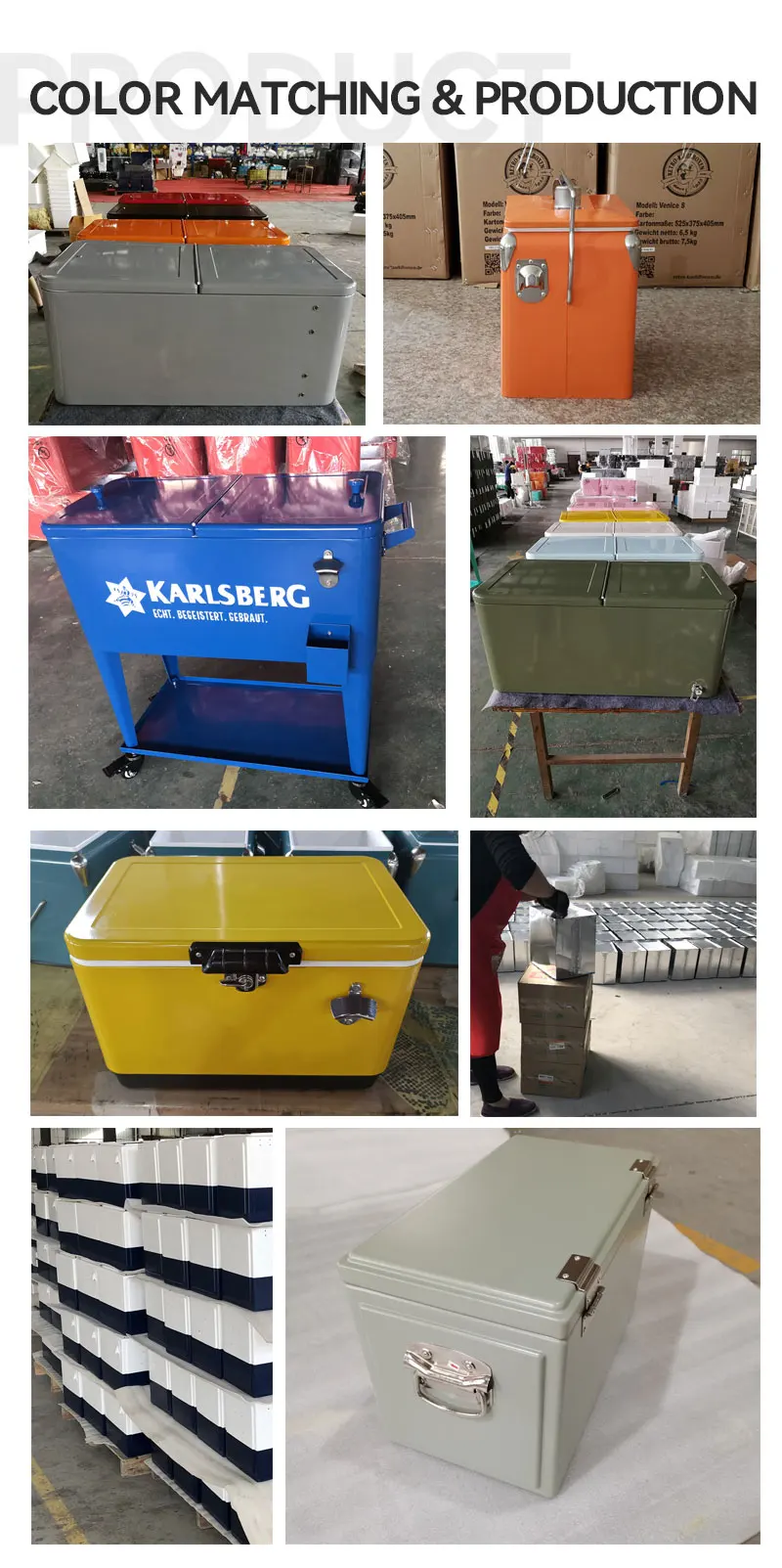 Wholesale 13L 15L Pink Ice Chest - Vintage Metal Cooler