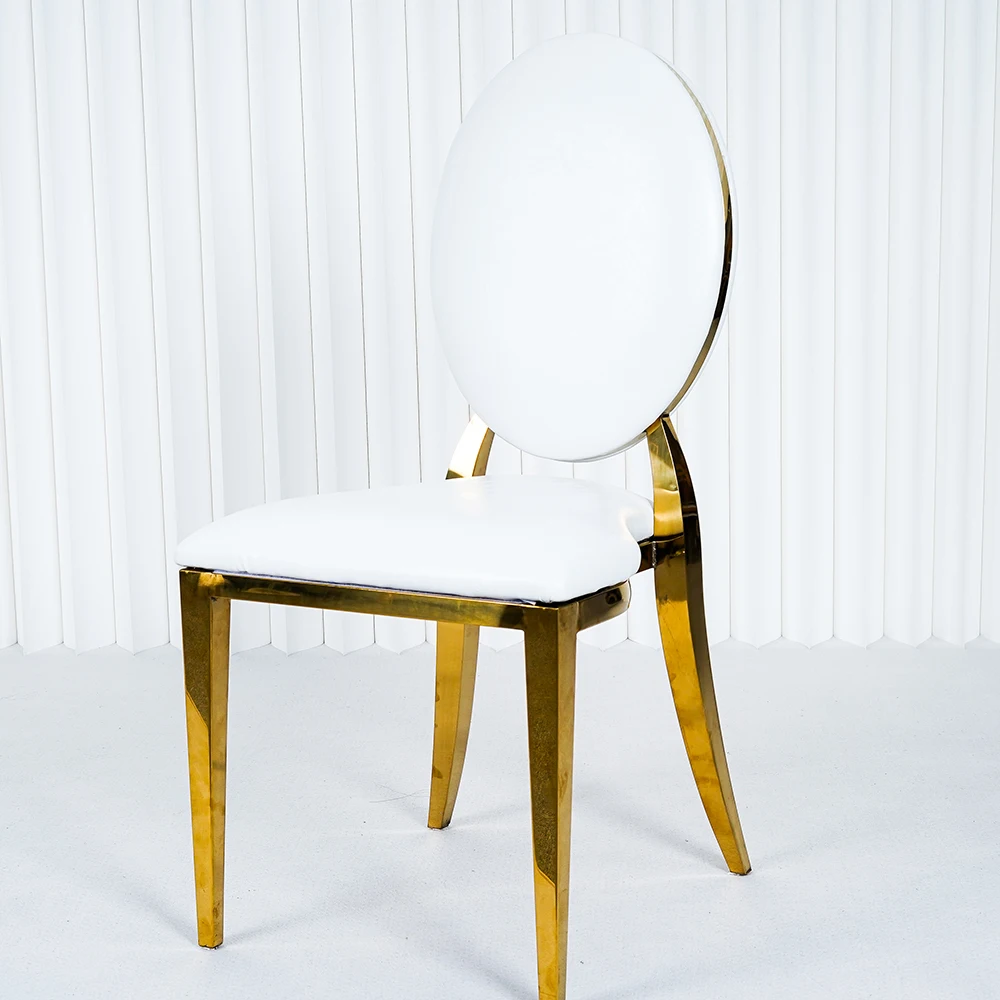 Metal White and Gold Louis Chair for Wedding Hotel Dining Park Party ...