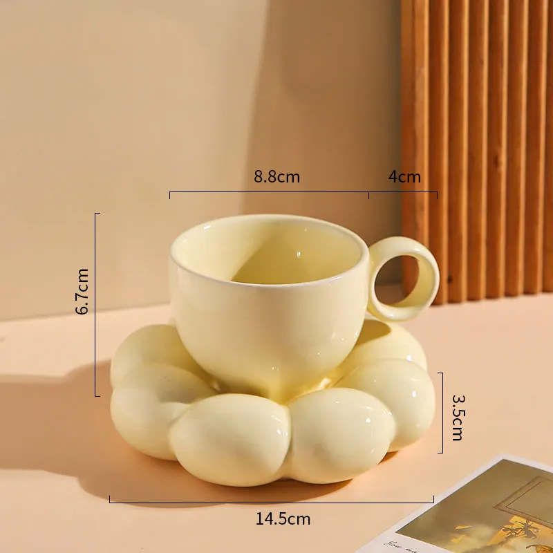 Eka Custom Logo Printed Creative Cloud Cup With Saucer Sets Coffee Milk ...