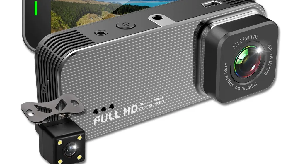 Car Black Box Dual Lens Dash Cam 3.16" 1080p Built-in Battery Farad ...