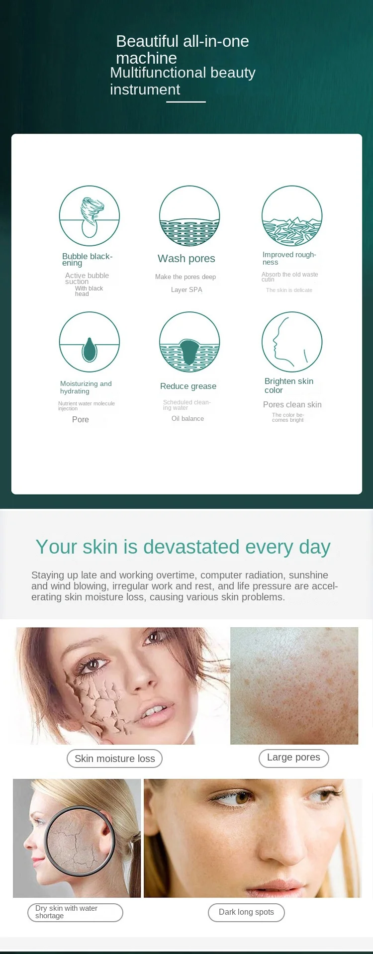 6 In 1 Small Bubble Skin Care Oxygene Jet Peel Hydra Spray Facial ...