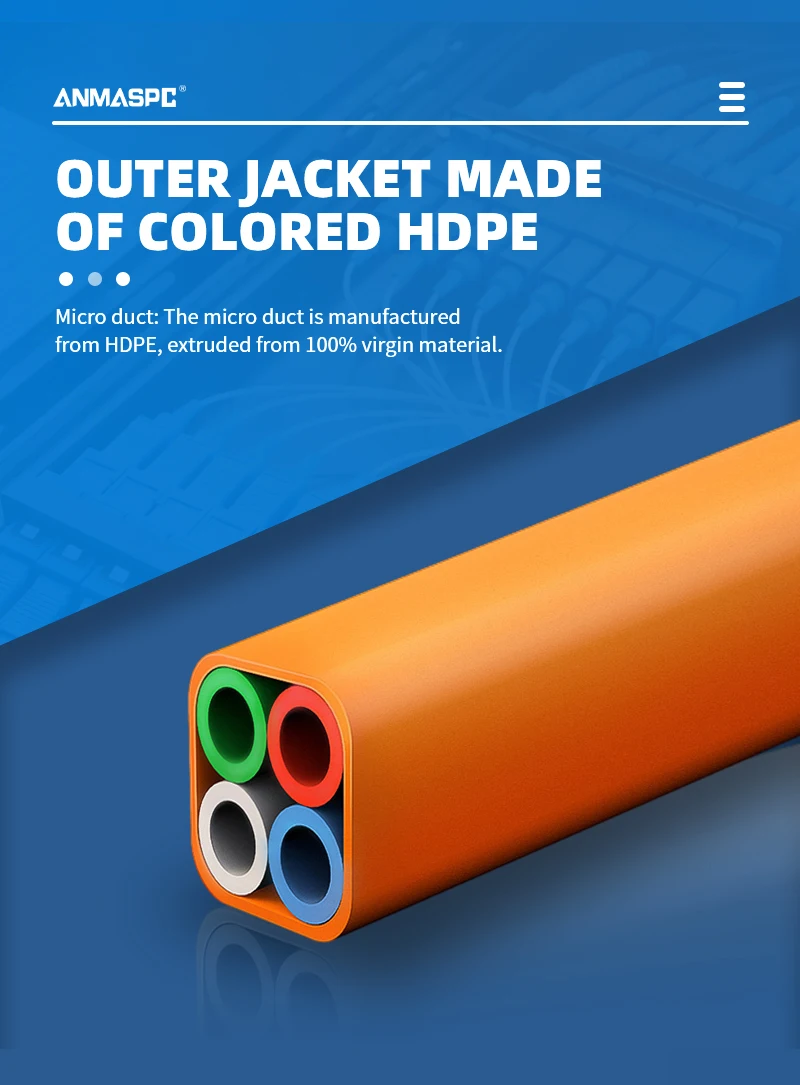 Square 4 Way Hdpe Microduct Tube Bundle For Air Blowing Fiber Optical ...