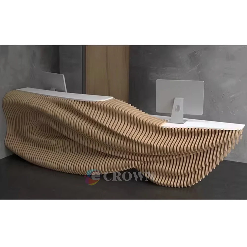 Made kiosk Design curved design mall Style checkout cashier table ...