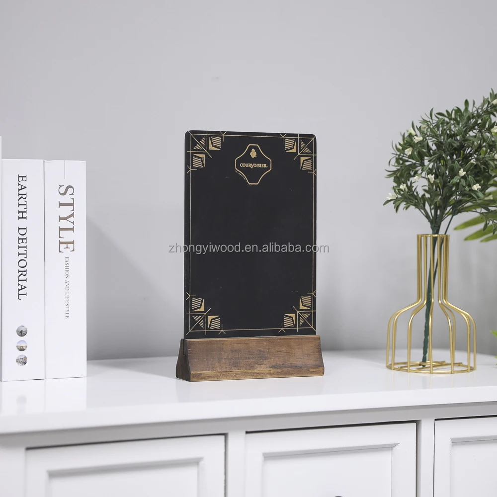 Modern Rectangle Wooden Tabletop Menu Stand Restaurant Display ...
