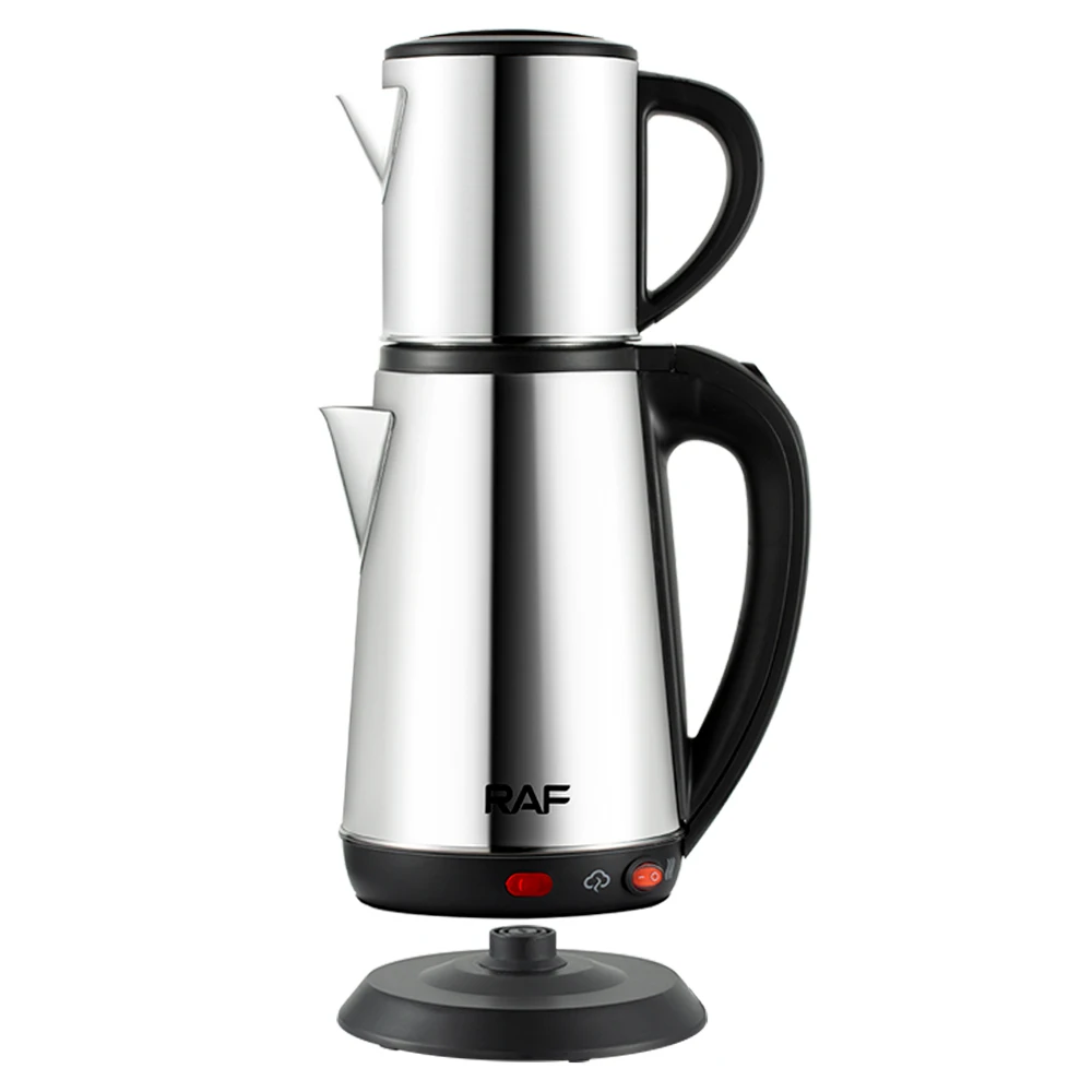 RAF New 0.8L+1.8L Russian Turkish Double Stainless Steel Pot Electric ...