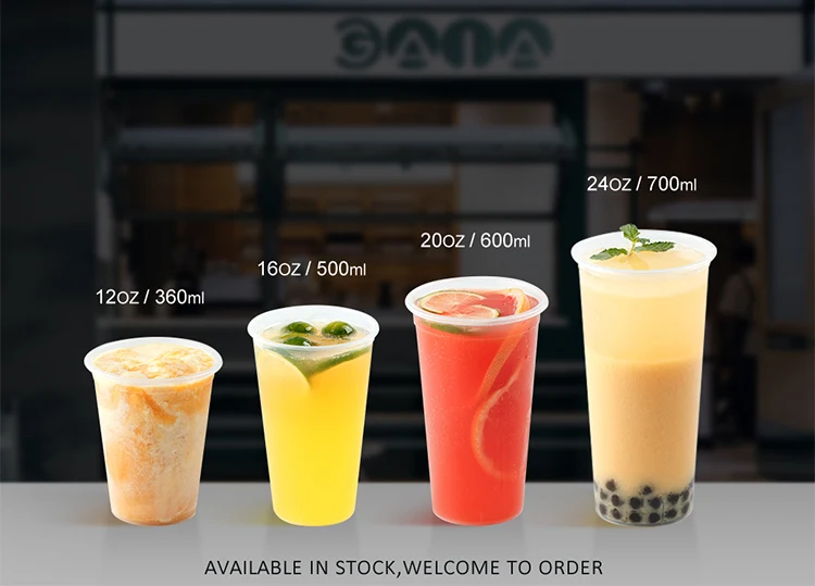 Factory Disposable Plastic Bubble Tea Milk Tea Pp Cup With Lids ...