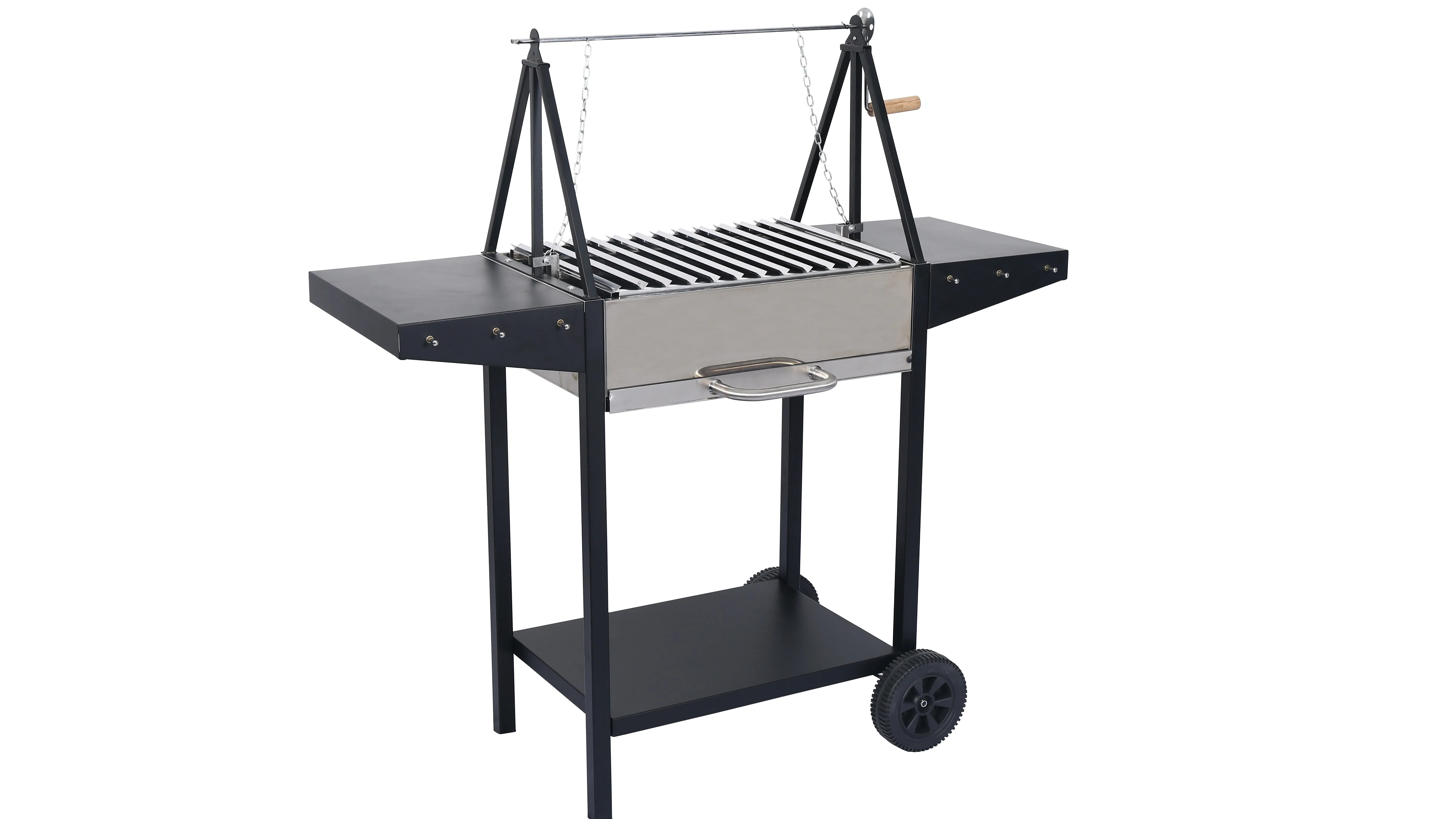Trolley Smoker Charcoal Bbq Grills With Adjustable Cooking Height - Buy ...