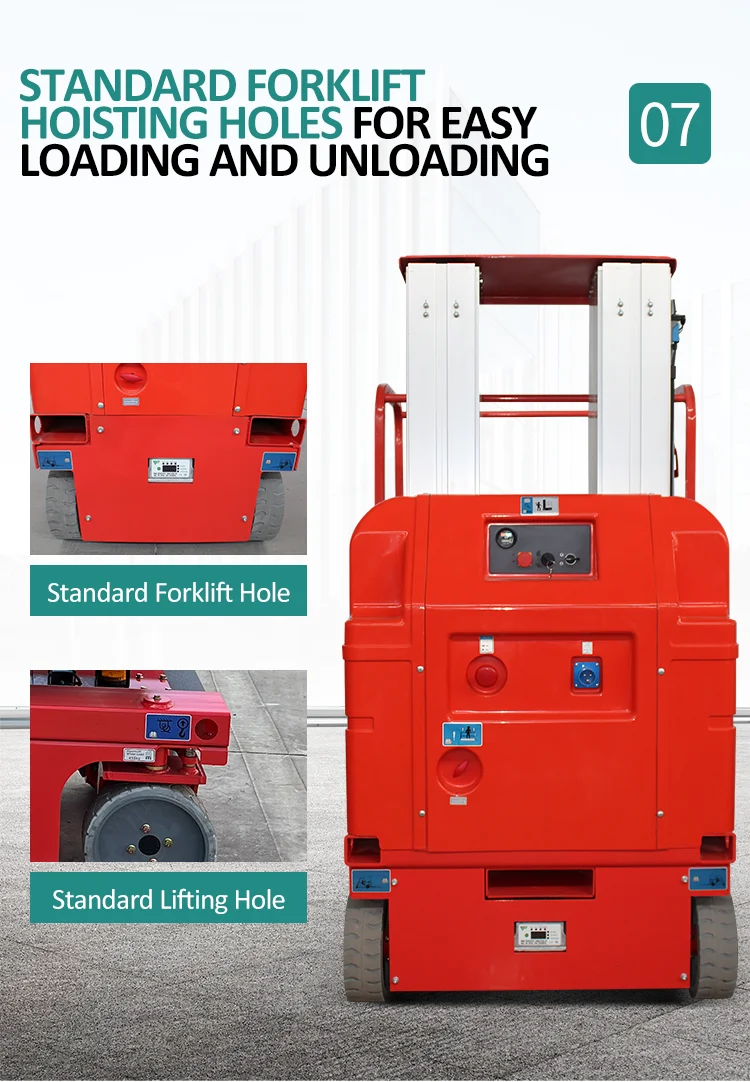 6m 8m 10m Self Propelled Vertical Boom Lift One Personnel Man Lift ...