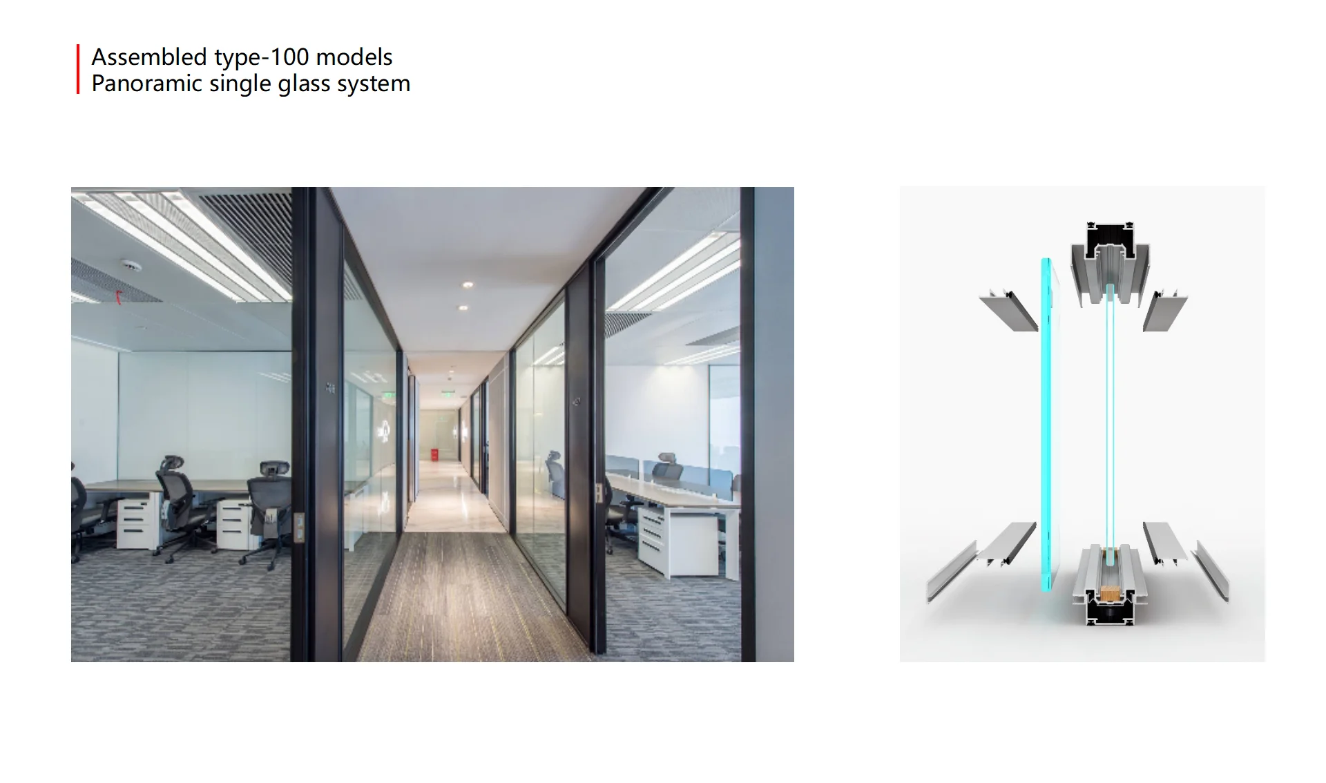 Flexspace Aluminum Soundproof Office Divider Laminated Tempered Glass ...