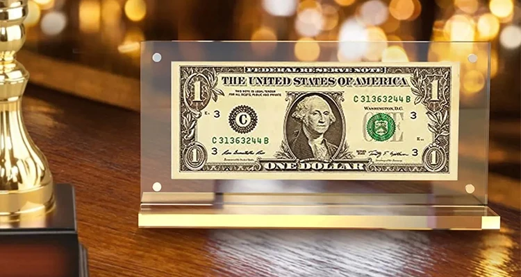 Factory Custom Acrylic Dollar Bill Display Frame Currency Paper Money ...