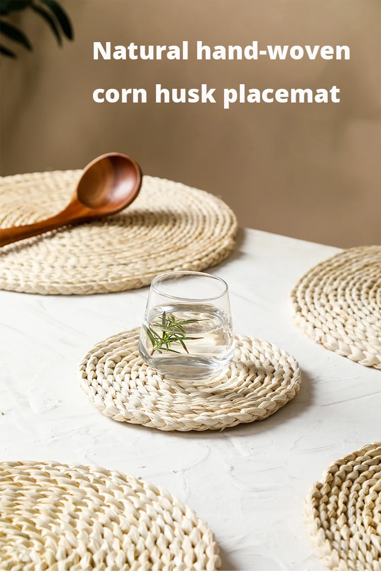 Tabletex Corn Husk Placemat New Design Handmade Straw Woven Round Table ...