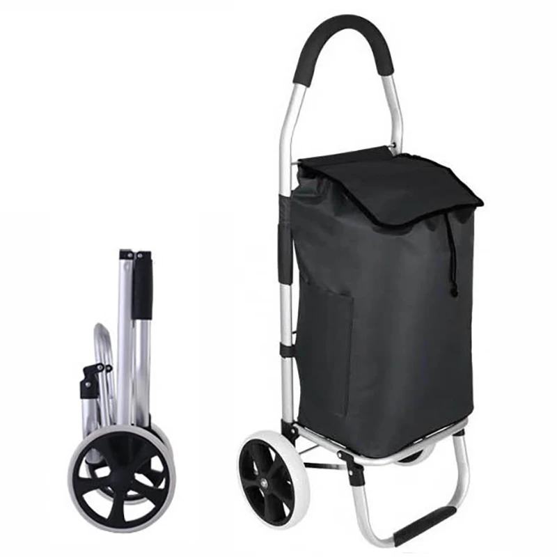 Folding Shopping Trolley with 6 Wheels and Ice Bag