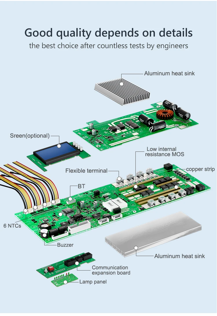 TDT Smart BMS CAN RS485 BT 8S Lifepo4 Battery 100A 150A 200A BMS 48V ...