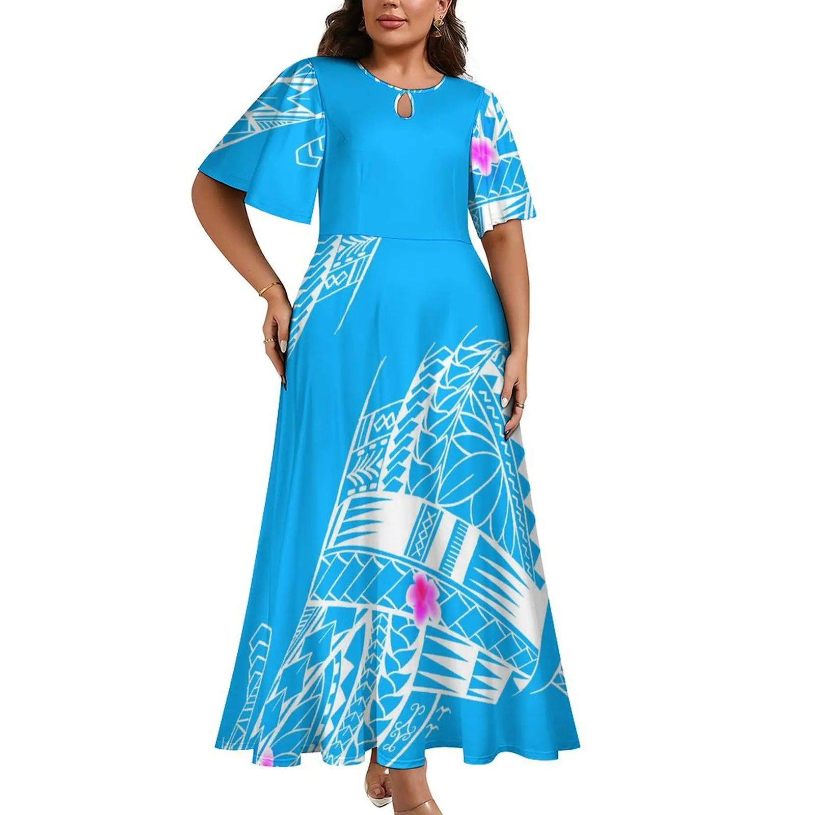Promotional Polynesian Elei Tribal Design Custom Women's Dress Flared ...
