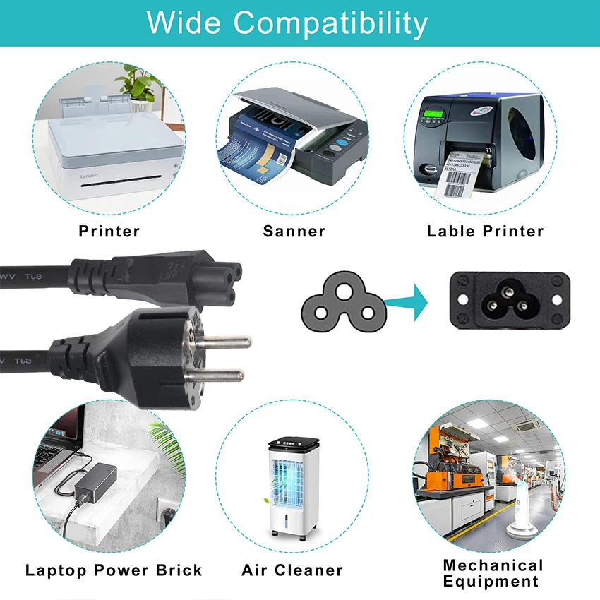Iec Chuck Outlet Socket Cee7/3 3 Pin Electric Pizza Pan Power Cord Plug ...