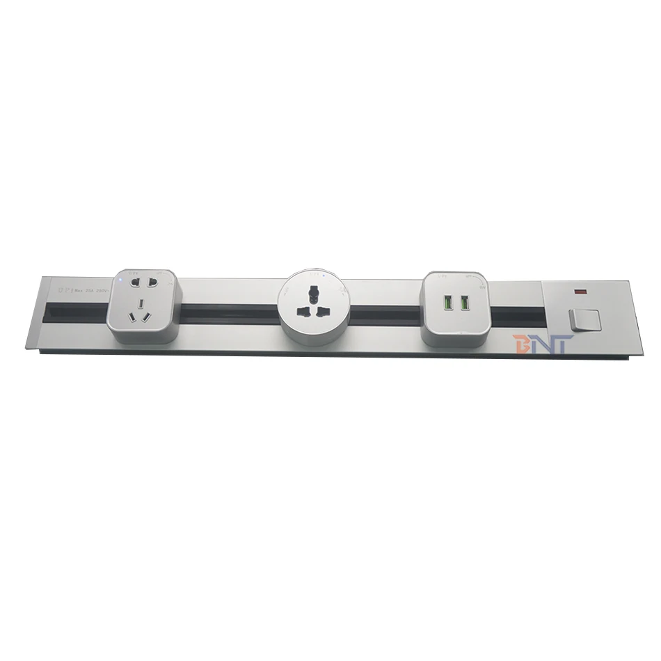 Sliding Hidden Intabletop Power Desk Track Electric Socket With ...